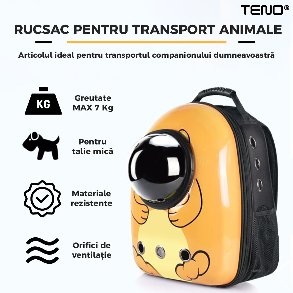 Rucsac Transport Animale Teno®, greutate Max 7kg, hublou transparent ...