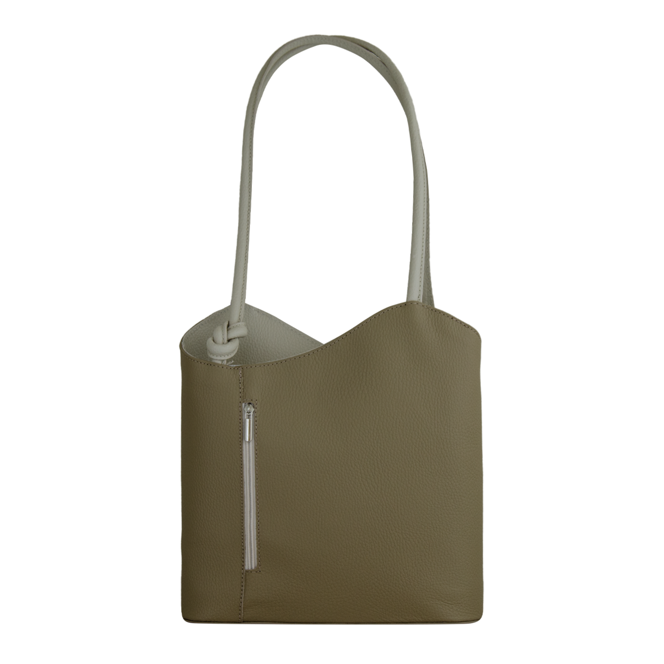 Geanta de dama din piele naturala Eva Bags, Iris 4 bej inchis cu bej ...