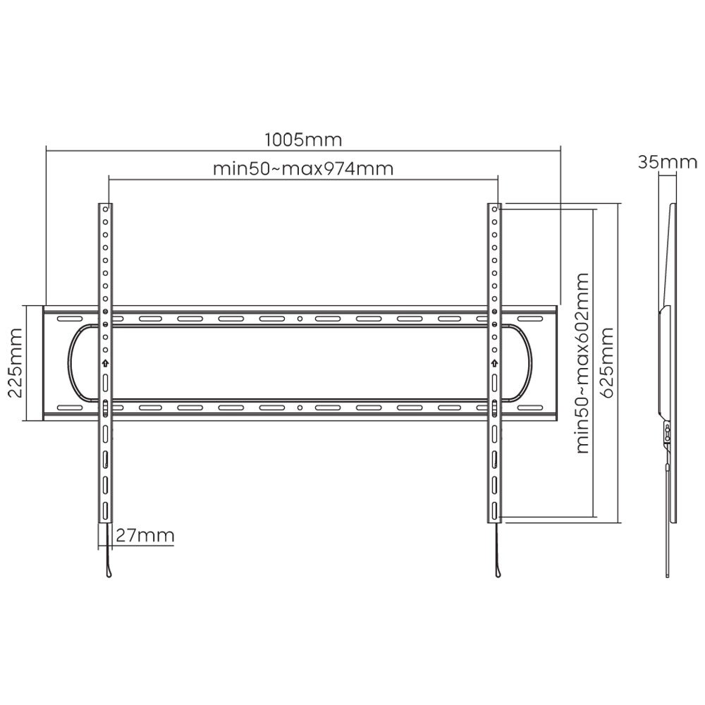 Suport TV universal, de perete, slim, fix, 60-120 inch, Negru, Techly ...