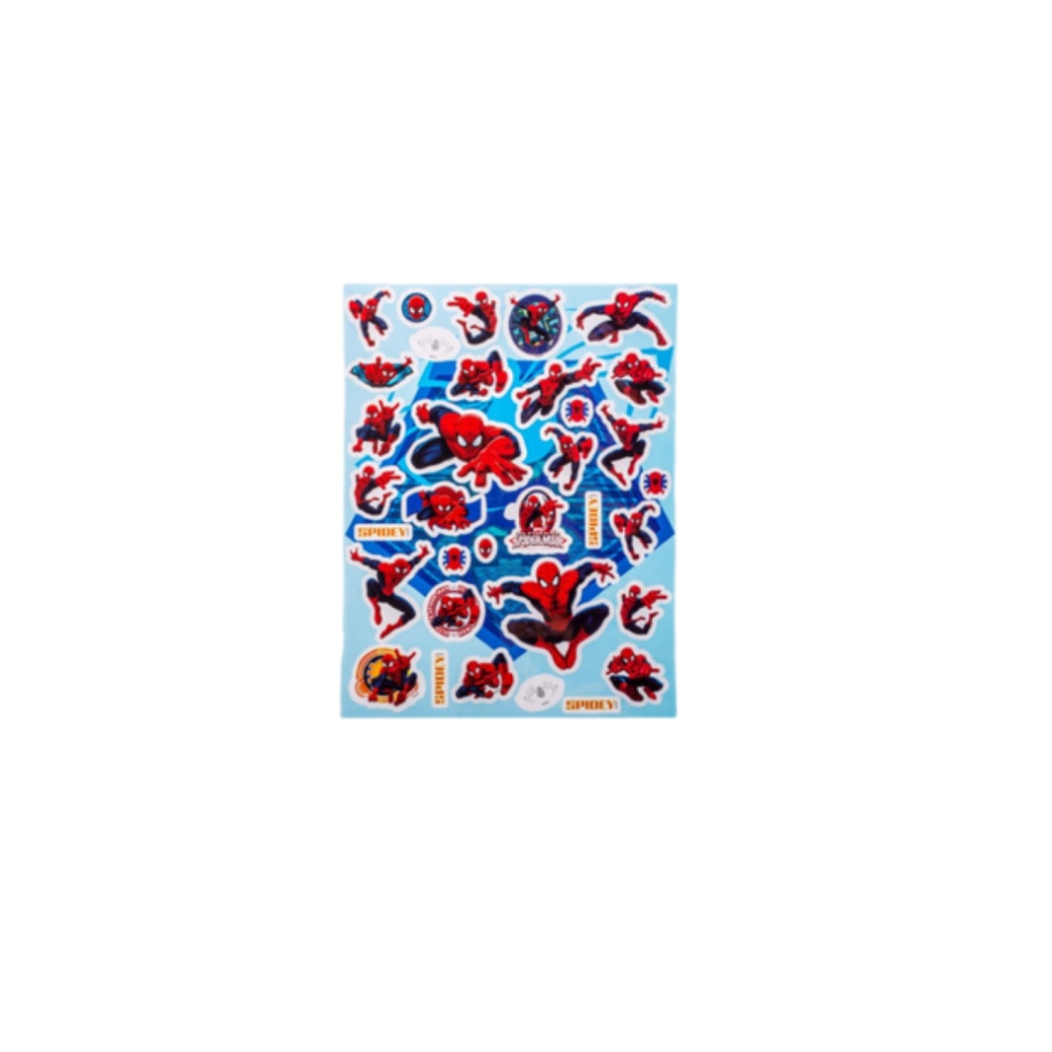 Caiet Evolium cu 200 de autocolante si stickere cu personaj Spider-Man de dimensiuni si modele ...