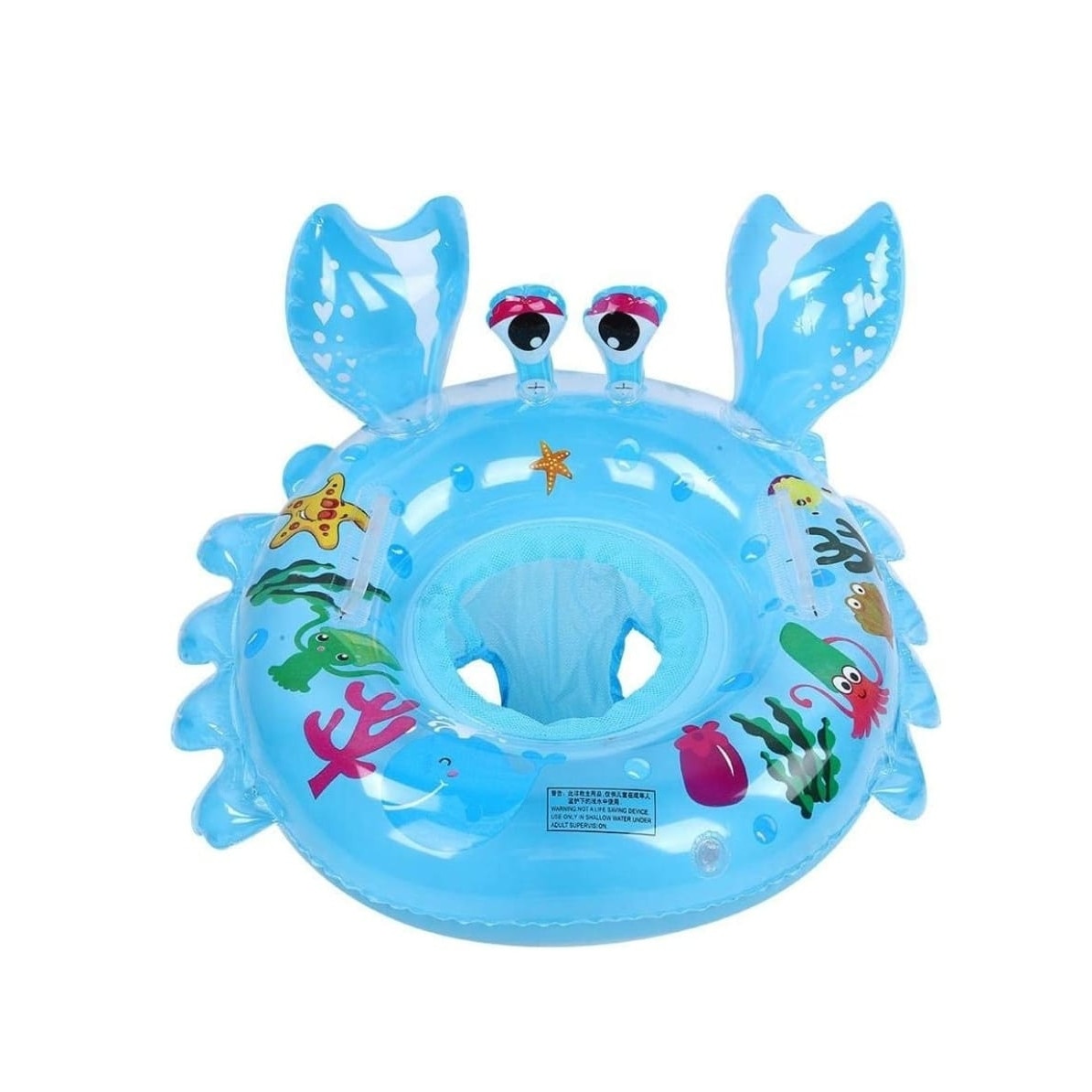 Colac bebe pentru inot, Crab, cu chilotel plasa din bumbac, albastru ...