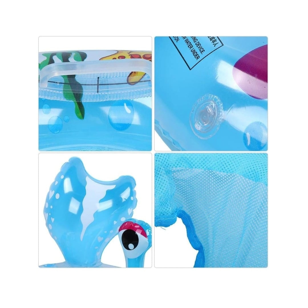 Colac bebe pentru inot, Crab, cu chilotel plasa din bumbac, albastru ...