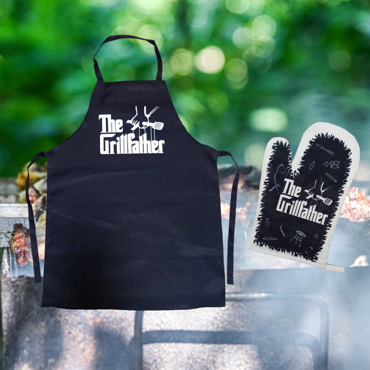 Set sort si manusa pentru gratar,, The Grillfather", negru - eMAG.ro