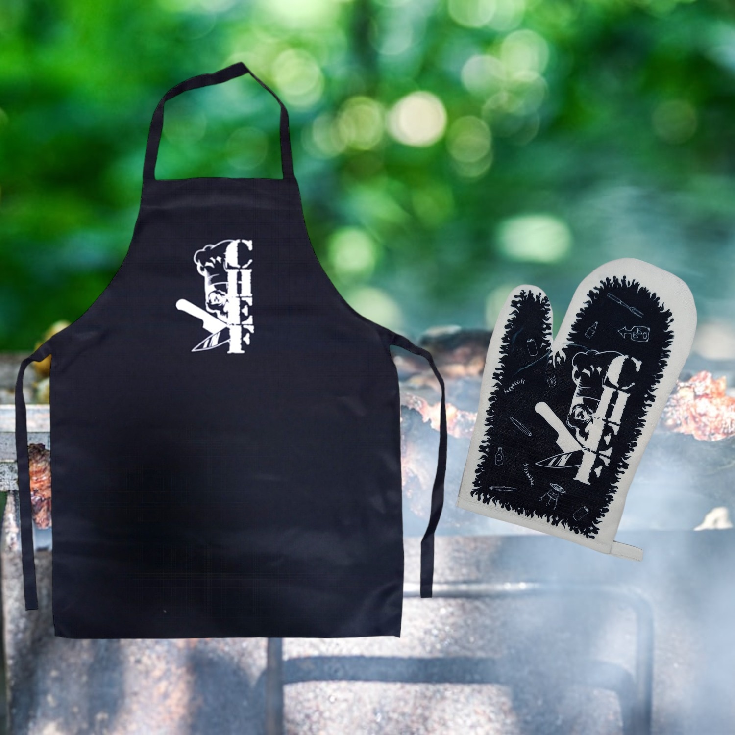 Set sort si manusa pentru gratar,, Chef", negru - eMAG.ro