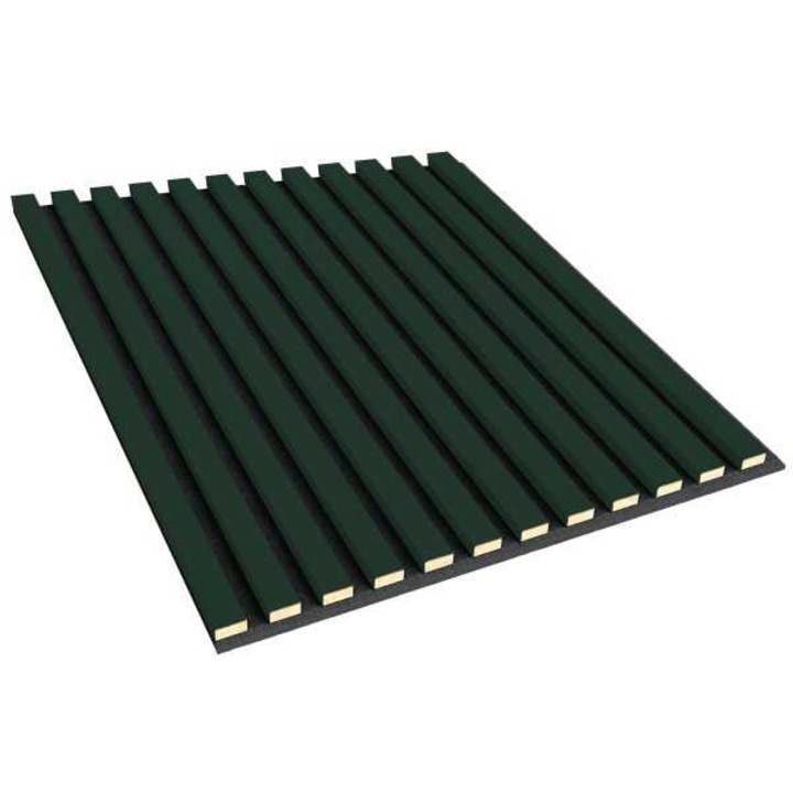 Set Panouri acustice decorative 3D, Lamele pe pasla, Verde intens, 600 ...