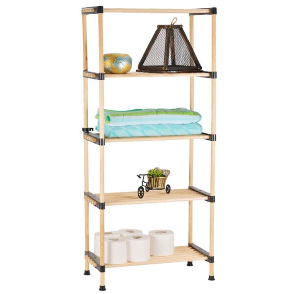 Raft modular RF.5605, etajera 5 polite, lemn, 56x28x120 cm, natural ...