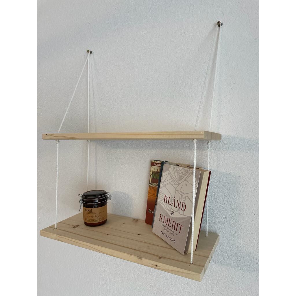 Raft din lemn de pin cu sfoara 50 cm x 20 cm - eMAG.ro
