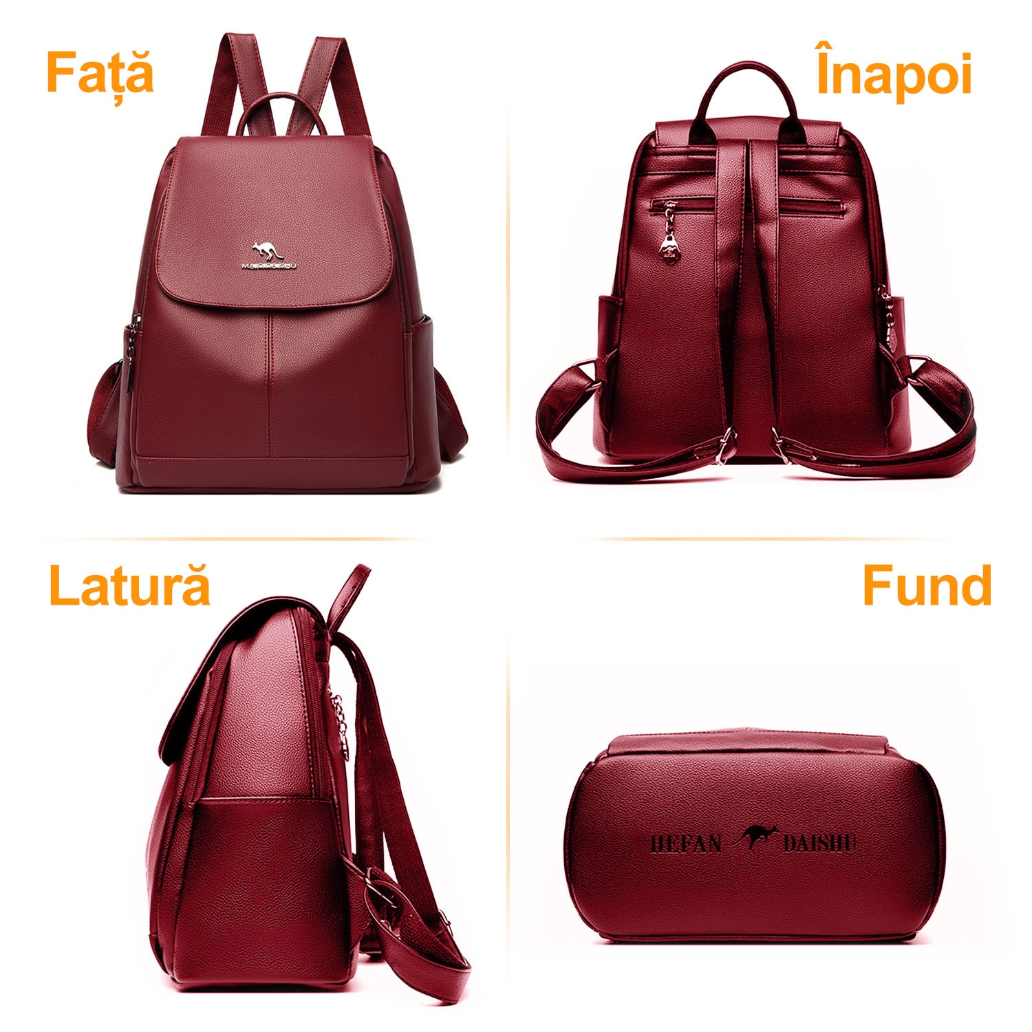 Rucsac dama, SDLOGAL, PU de tip geanta, cu bretele Reglabila, Fermoar ...