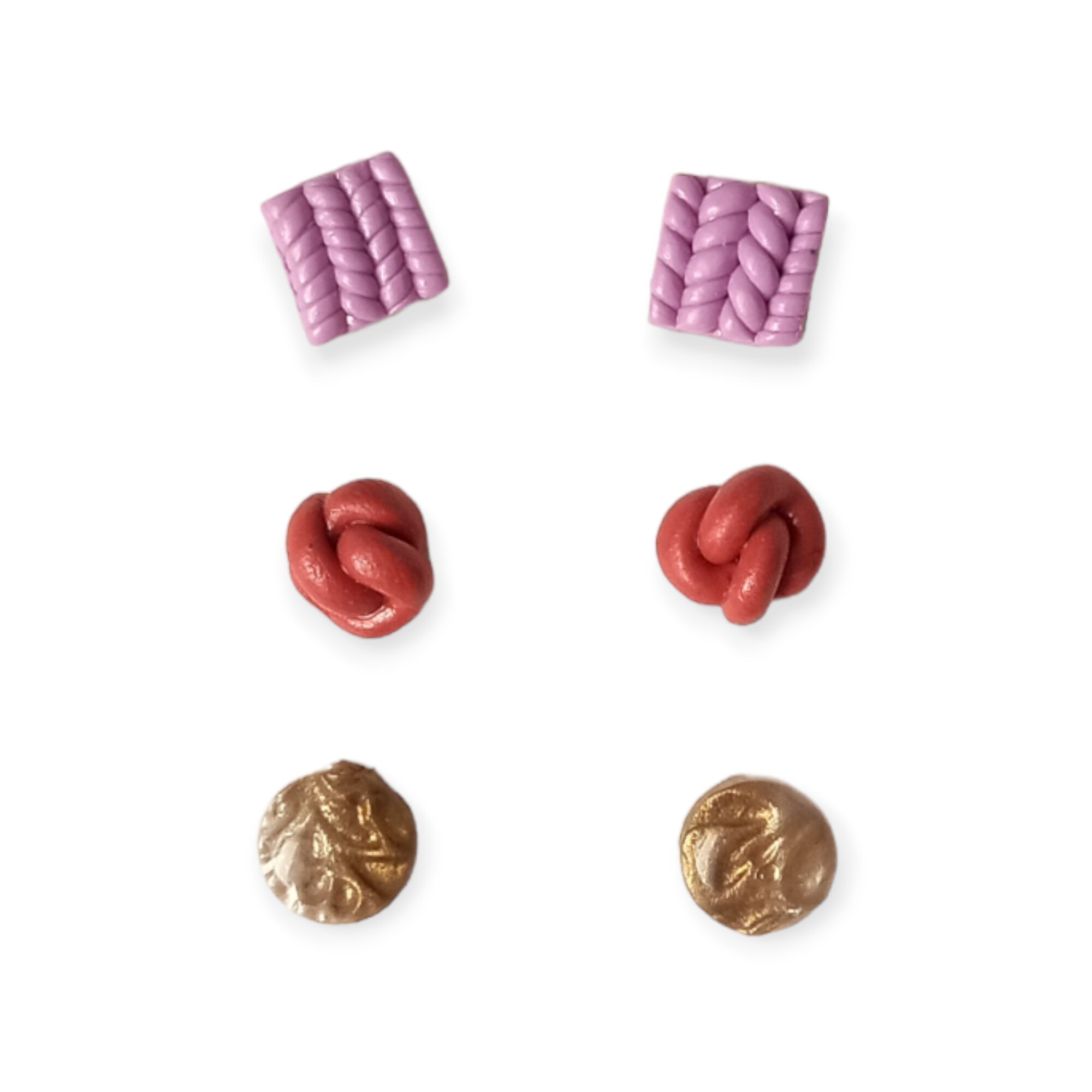 Set 3 perechi cercei, handmade, din lut polimeric, model C0019 - eMAG.ro