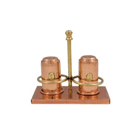 Set Solnita din Cupru Sare si Piper cu Suport - eMAG.ro