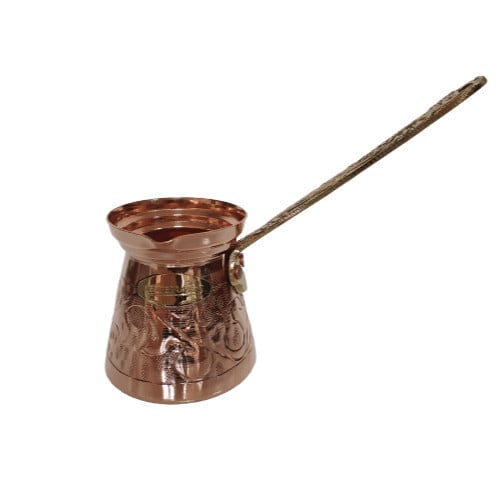 Ibric Cafea din Cupru Solid Gravat, 250ml, Maner Bronz, Elit N4 - eMAG.ro