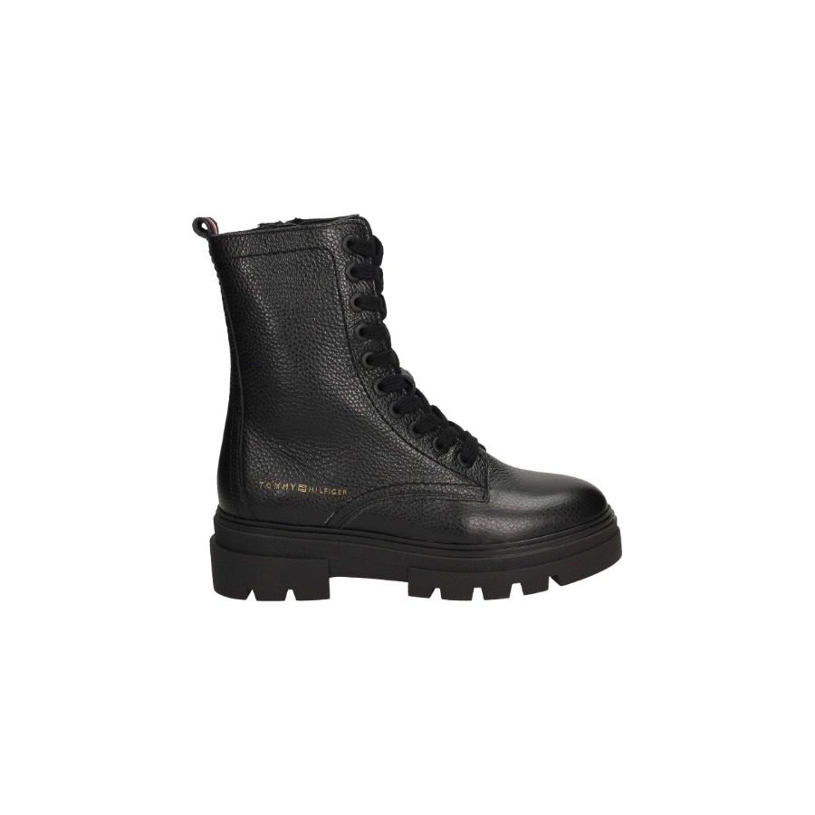 Ghete dama, Tommy Hilfiger, Piele, Negru, 38 EU - eMAG.ro