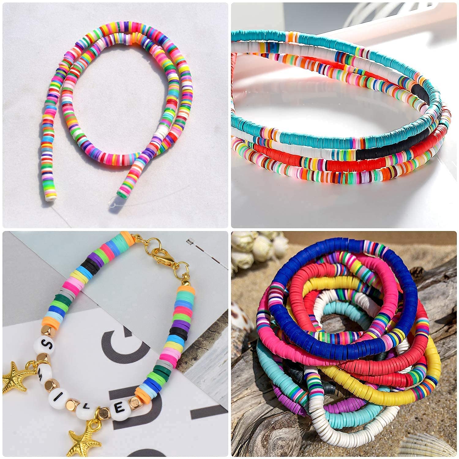 Set 4000 bucati margele argila, Cu snur elastic, foarfece, Pentru ...