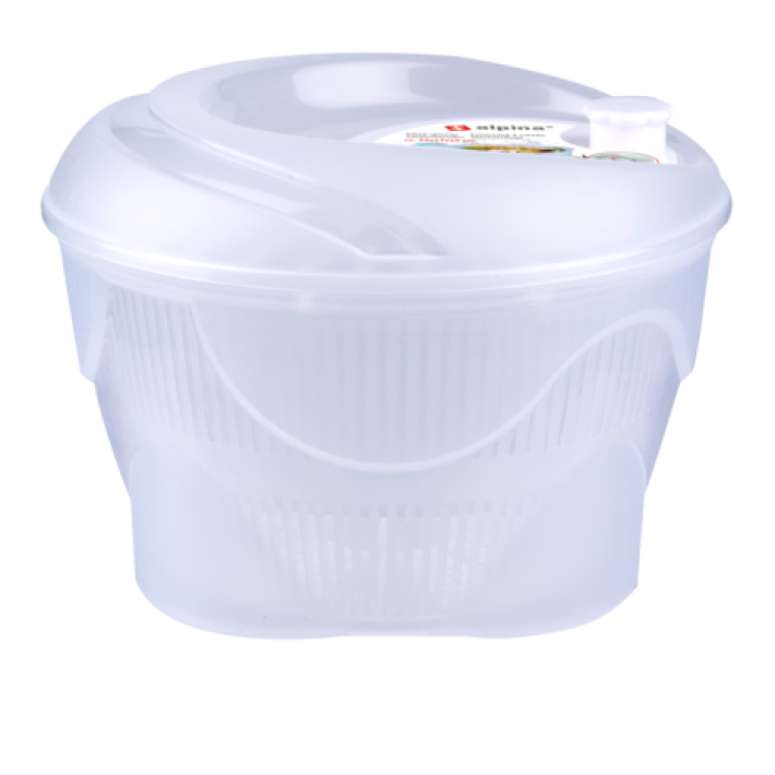 Uscator salata prin centrifugare, Plastic, 23 x 23 x 16 cm, Alb - eMAG.ro