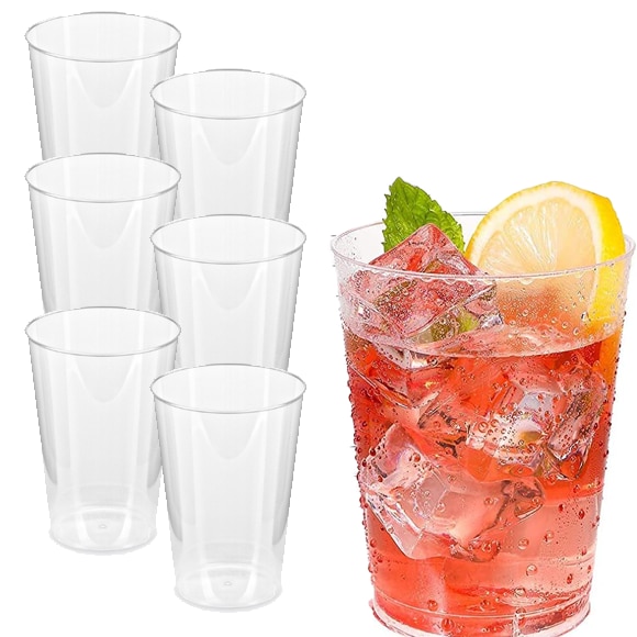 Set 6 pahare reutilizabile, Plastic, 300 ml, Transparent - eMAG.ro