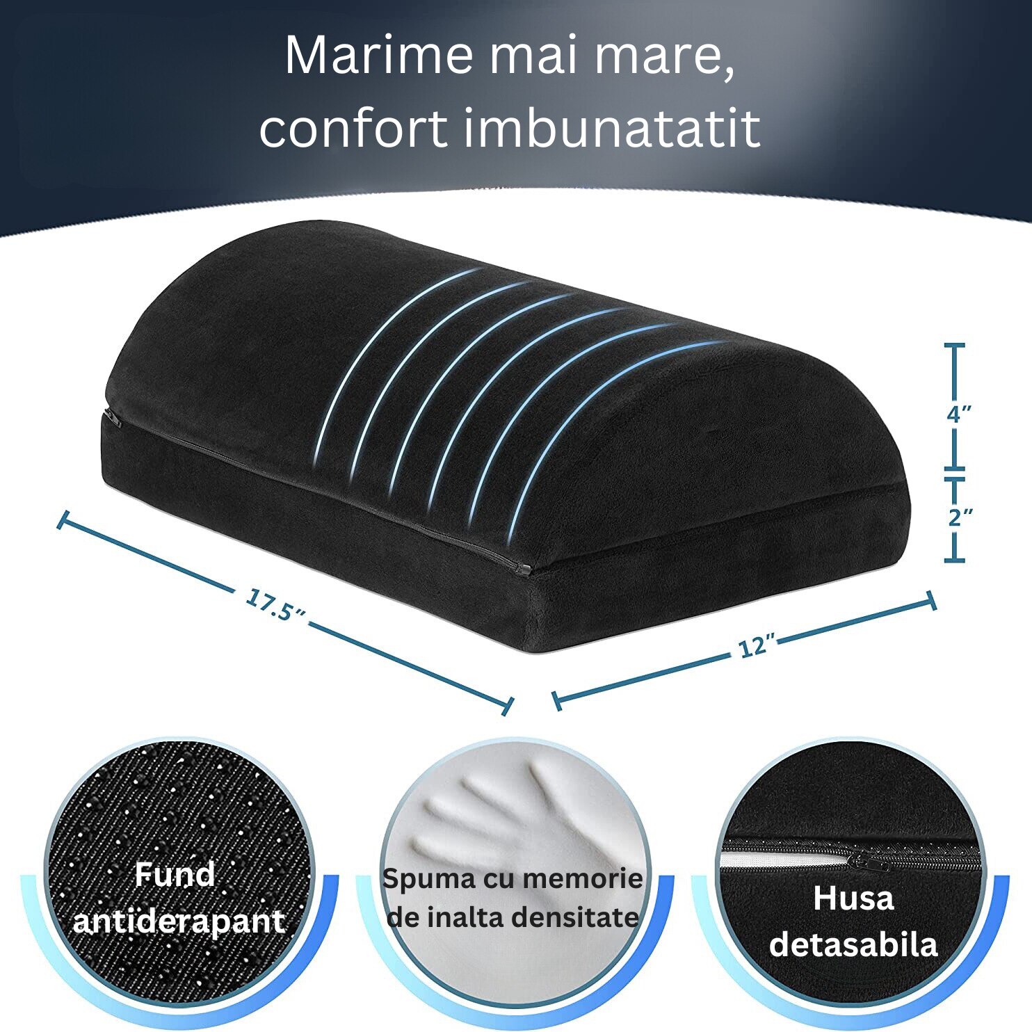 Perna ortopedica picioare, spuma cu memorie, material respirabil ...