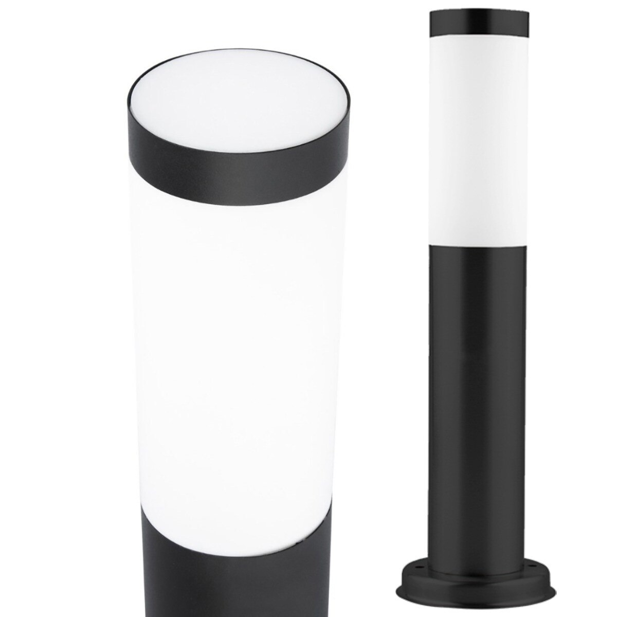 Lampa Stalp de exterior pentru gradina, LILIUM, E27, 45cm, Negru ...