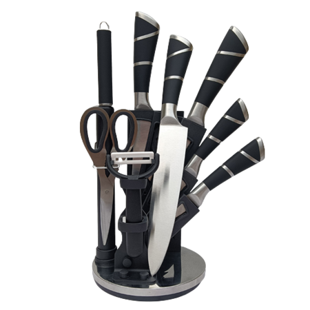 Set de cutite bucatar 9 piese din otel inoxidabil pentru feliere, taiat ...