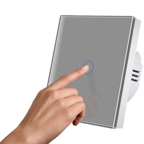 Intrerupator touch iUni 1F, Sticla Securizata, LED, Silver - eMAG.ro