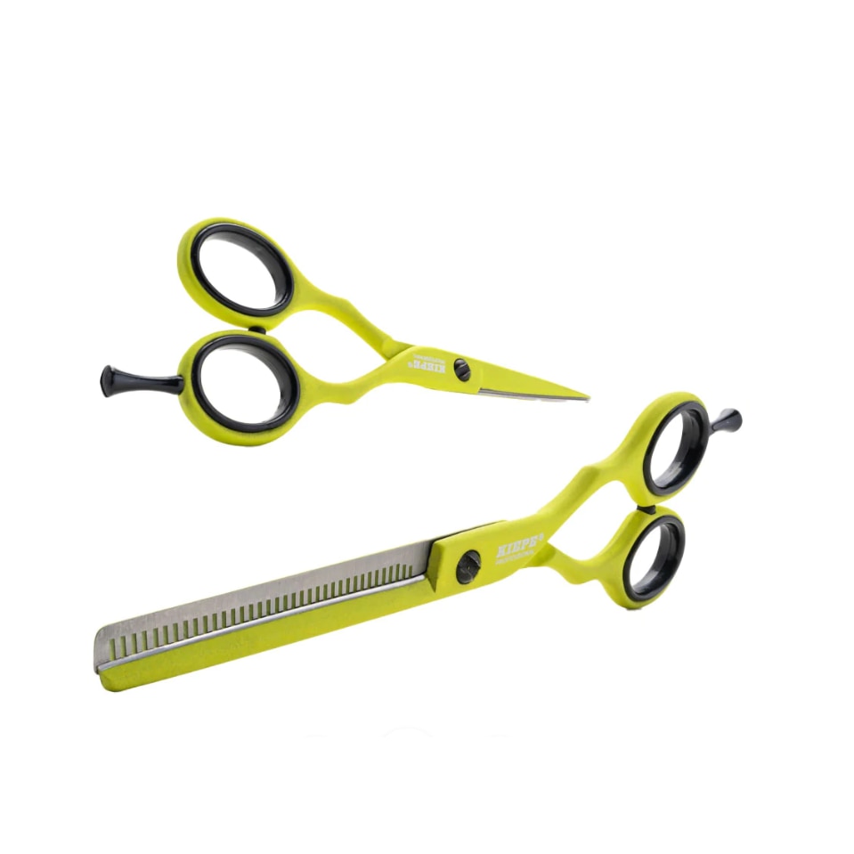 Set 2 foarfece tuns si filat din otel special 420, Kiepe, Lime, 5.5 ...