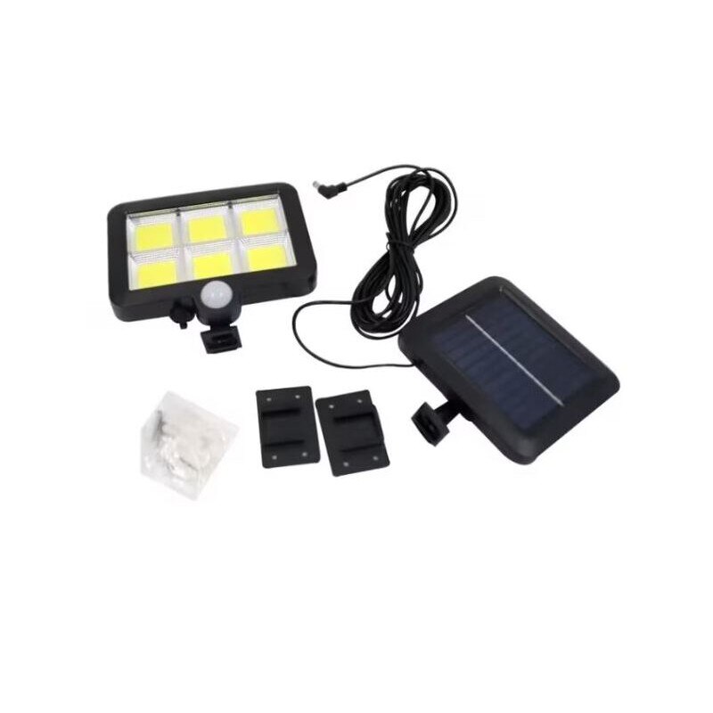 Set 3 lampi solare cu panou solar Dalys®, 6 COB, putere 250 W, cu ...