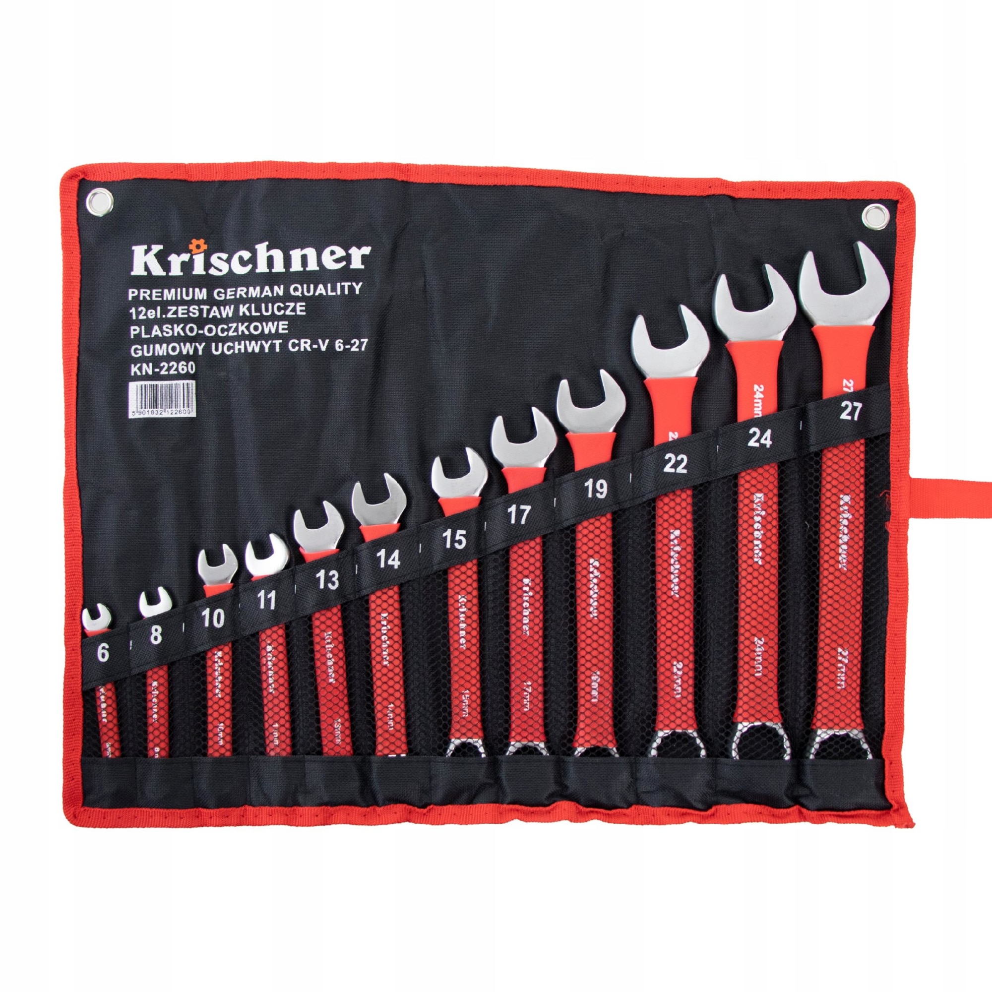 Set 12 chei, Krischner, Otel, 6- 27, Argintiu/ Rosu - eMAG.ro