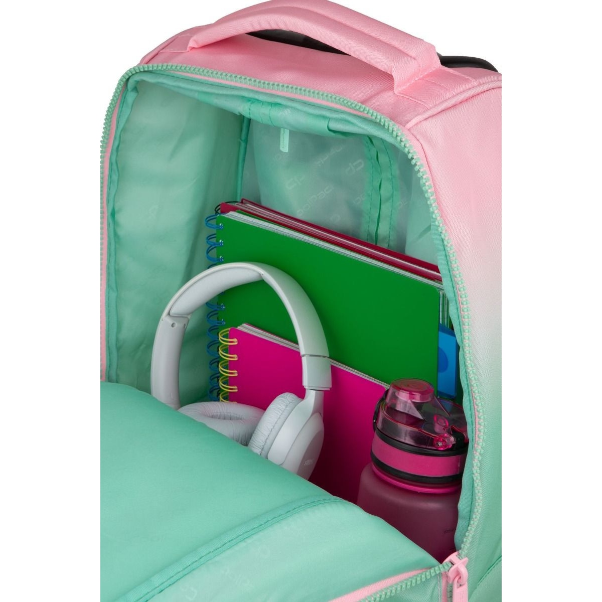 Ученическа раница CoolPack, Compact, Gradient Strawberry, На колела ...