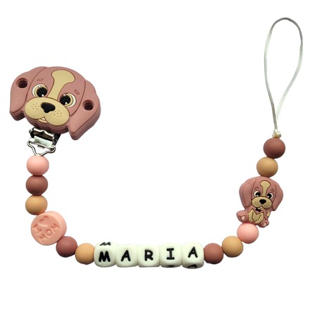 Lantisor pentru suzeta din silicon alimentar, Puppy - eMAG.ro