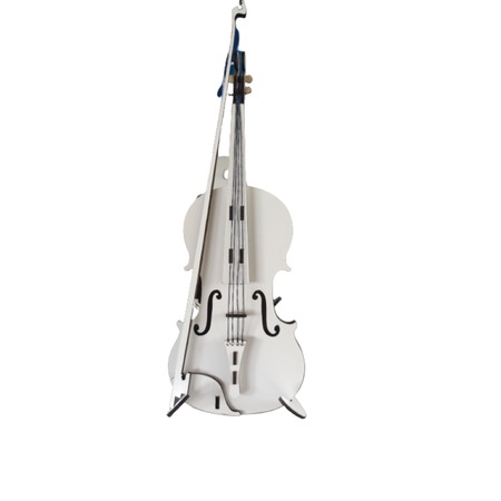 Decoratiune in forma de vioara, cu suport, din lemn - eMAG.ro