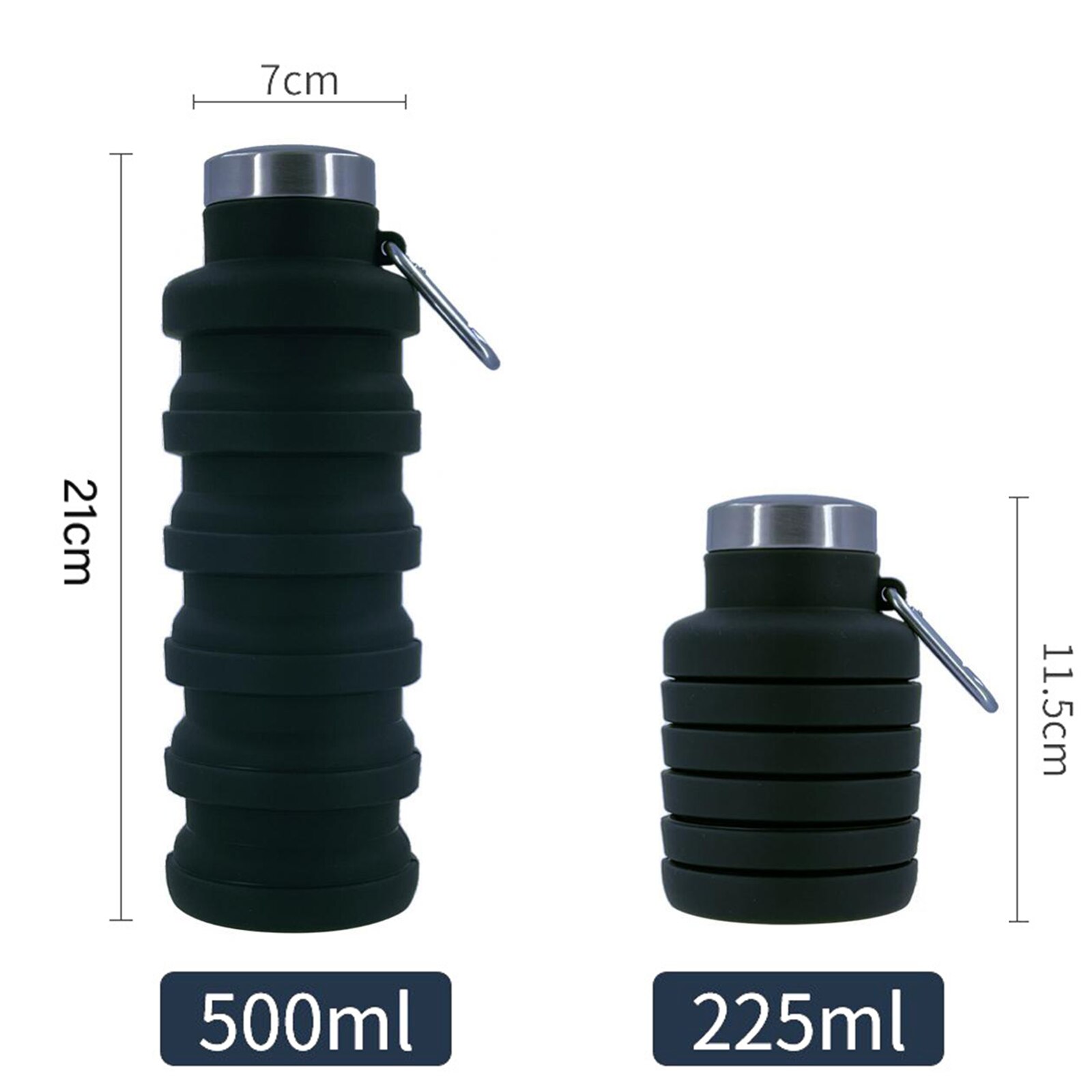 Bidonas apa pliabil si portabil, Darklove, Cu capac metalic si clema ...