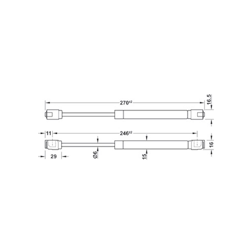 Piston HAFELE, Argintiu, 100 N, telescop cu gaz, pentru coborare usa ...