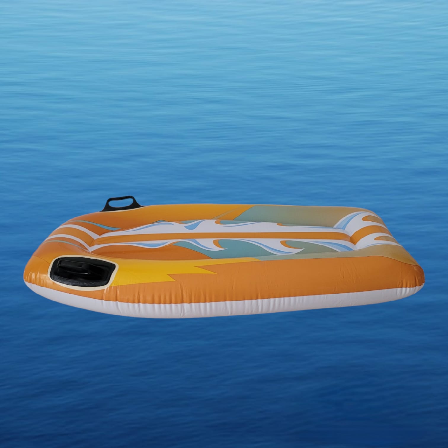 Saltea gonflabila tip barca pentru apa sau plaja si pompa pentru umflat ...