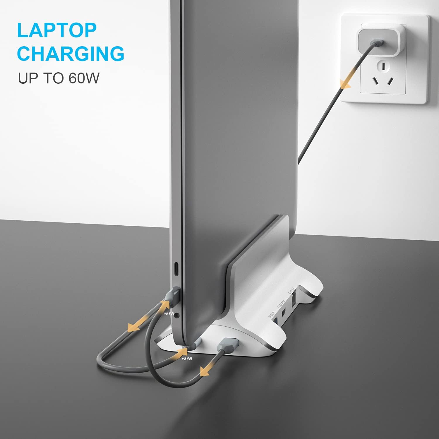 Докинг станция 12 в 1, Стойка за лаптоп/таблет, USB 3.0 Type-C, RJ 45 ...