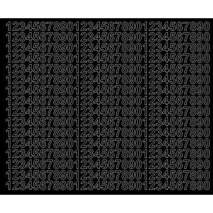 Folie cu numere autoadezive Drago, 1 cm, Negru - eMAG.ro