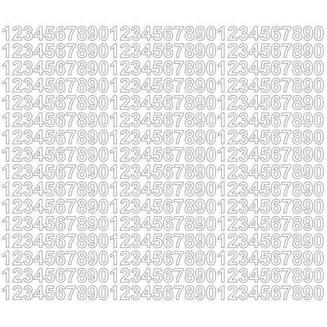 Folie cu numere autoadezive Drago, 1 cm, Alb - eMAG.ro