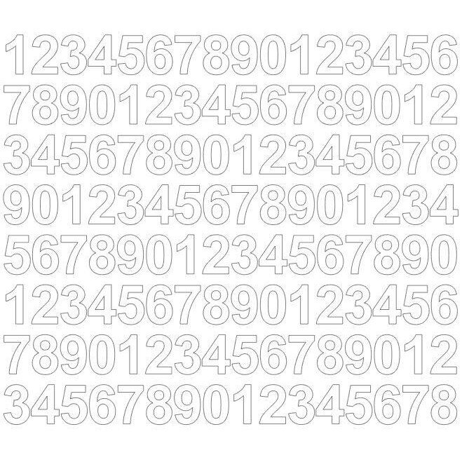 Folie cu numere autoadezive Drago, 2 cm, Alb - eMAG.ro