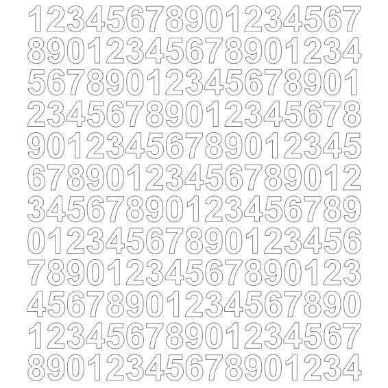 Folie cu numere autoadezive Drago, 1.5 cm, Alb - eMAG.ro