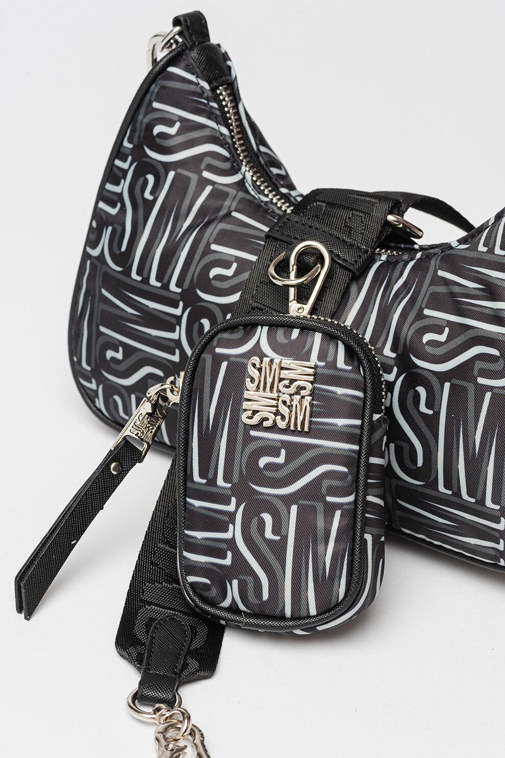 Steve Madden, Чанта през рамо Verity с несесер с цип, Черен, Армия ...