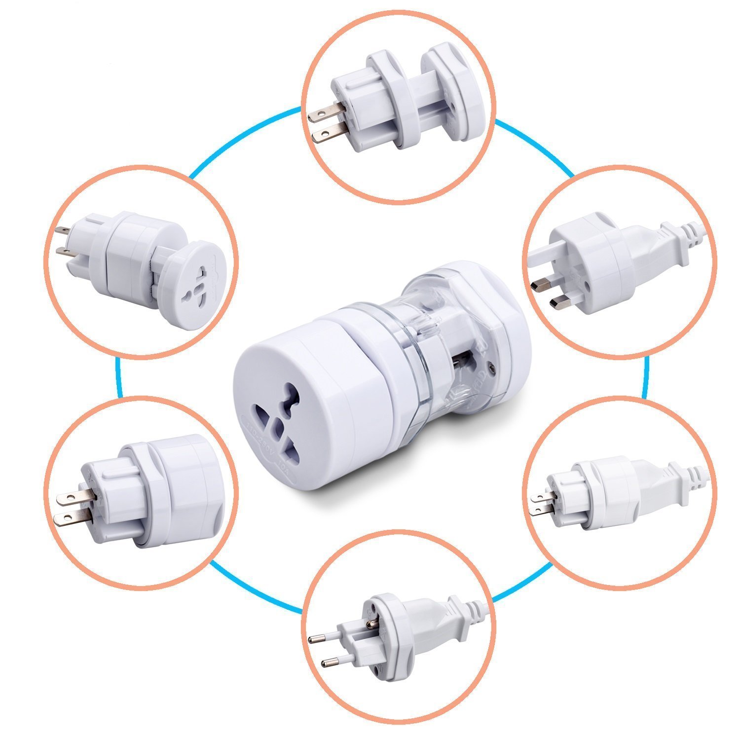 Adaptor Universal pentru Priza, 110 - 250V AC, 10A, max. 600W, Alb ...