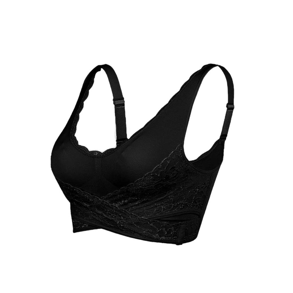 Bustiera sport VERTVIE cu dantela, fara sarma, captusita, push-up ...