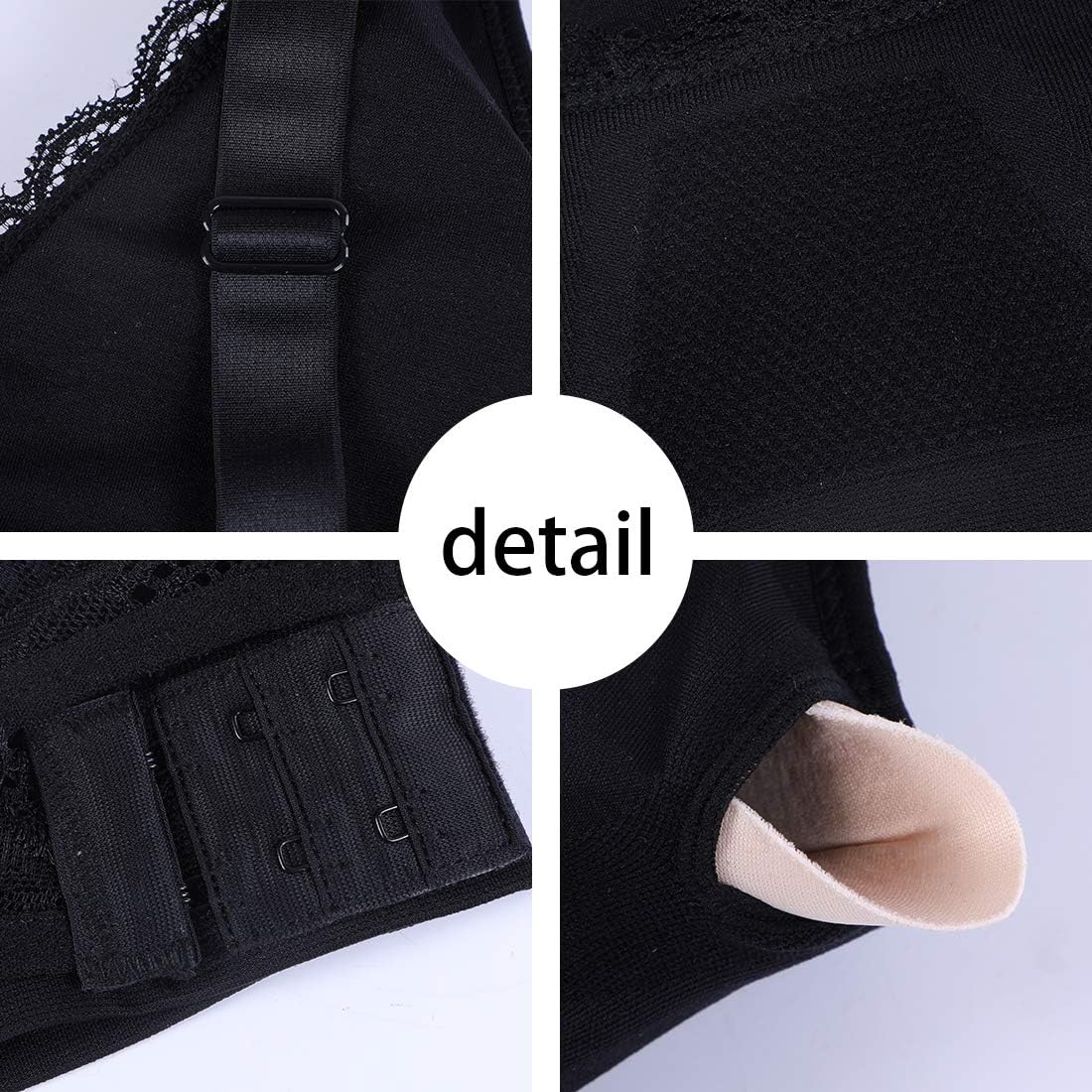 Bustiera sport VERTVIE cu dantela, fara sarma, captusita, push-up ...