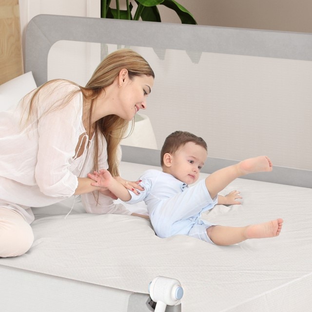 Bariera protectie pat copii, Empria, rabatabila, H 70 - 83 cm, 150 cm ...