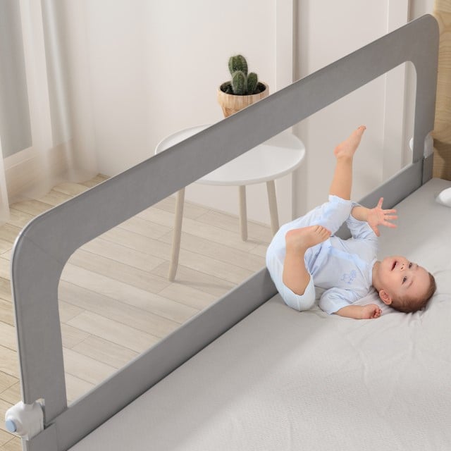 Bariera protectie pat copii, rabatabila, H 70 - 83 cm, 200 cm - eMAG.ro