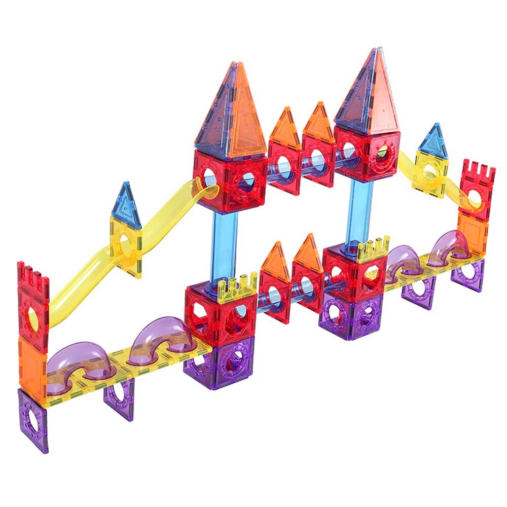 Set STEM constructii magnetice cu circuit, conducte si bile, Magnetic ...