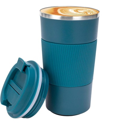 Cana termica de cafea, idepet®, din inox, cu pereti dubli si capac, 510 ...