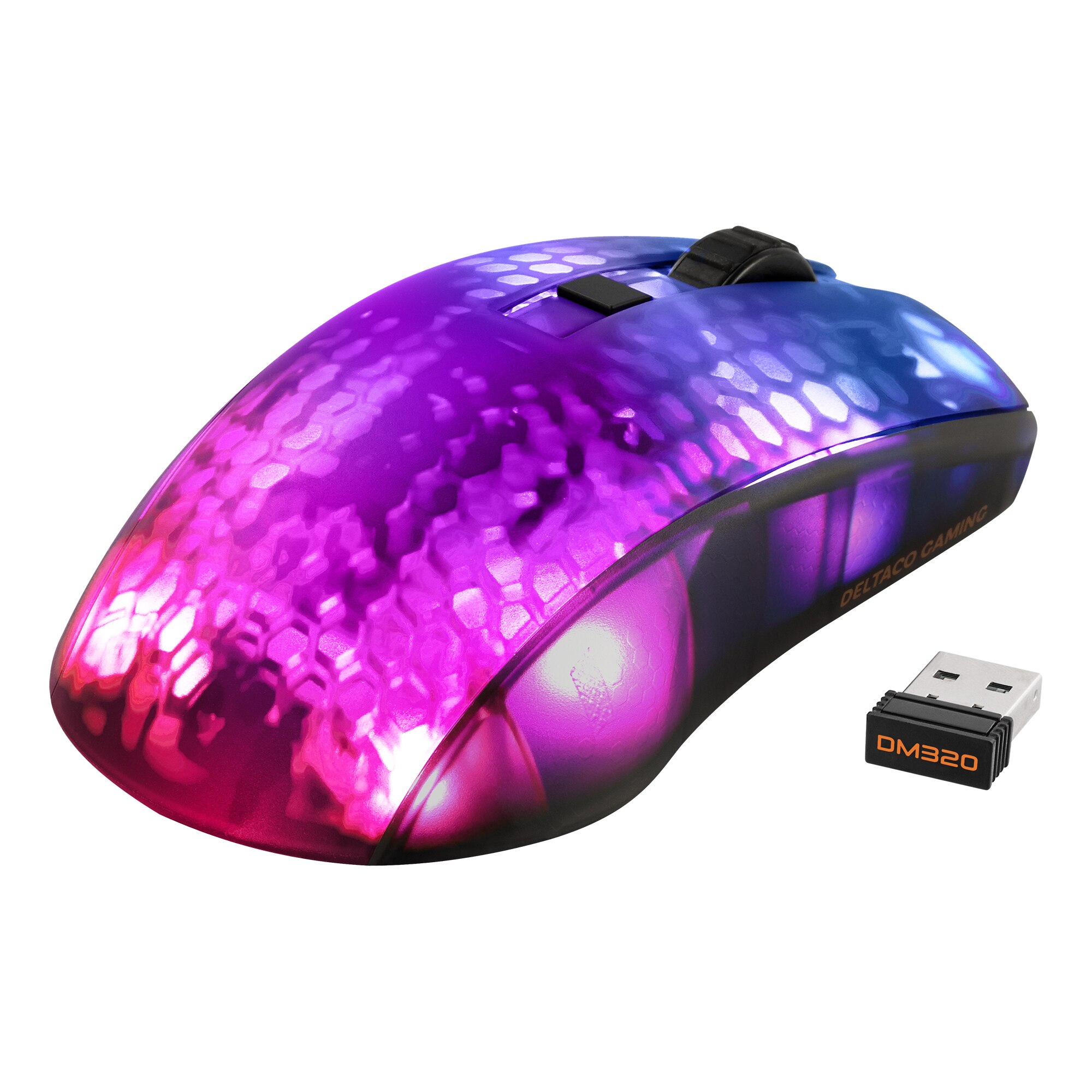 Mouse de gaming wireless ultralight cu RGB Deltaco Gaming, semi ...