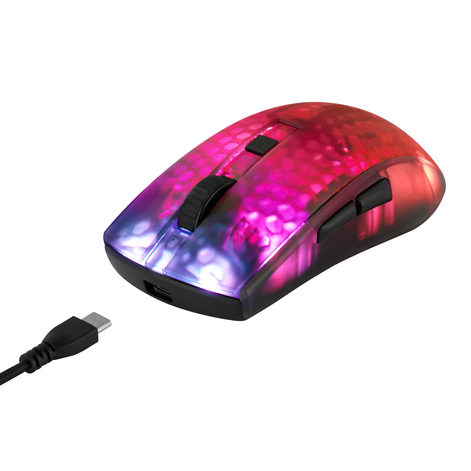Mouse de gaming wireless ultralight cu RGB Deltaco Gaming, semi ...