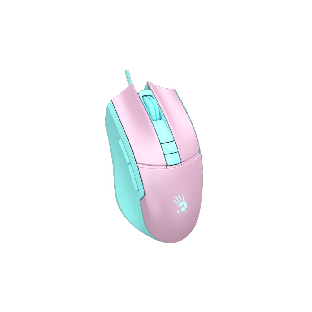 Mouse gaming A4tech bloody L65 Max, cu fir, 12000 cpi, Sky Pink ...