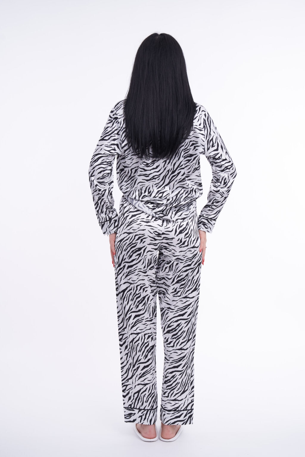 Pijama Animal Print din Satin de Matase L - eMAG.ro