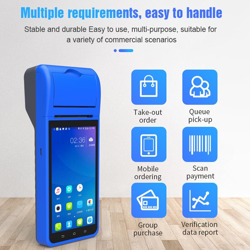 POS portabil cu imprimanta termica 58 mm, PROCART, Bluetooth, Wi-Fi ...